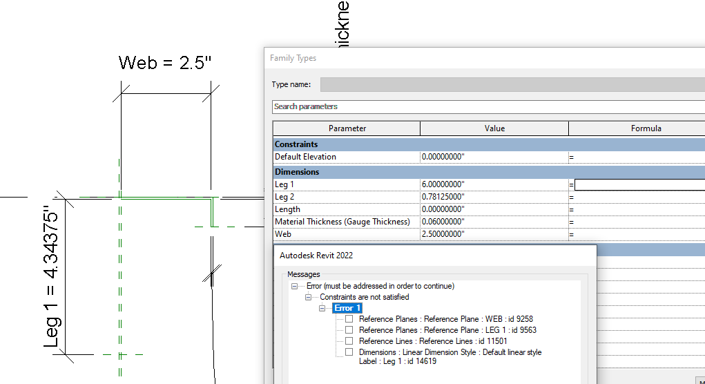 Using Reference Planes and Reference Lines Together, Parameters Won't ...