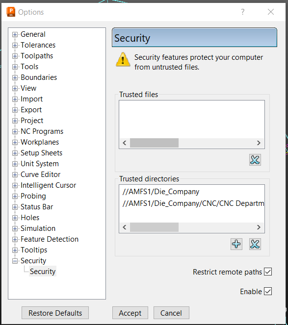 PowerMill 2023 option file selection issue - Autodesk Community