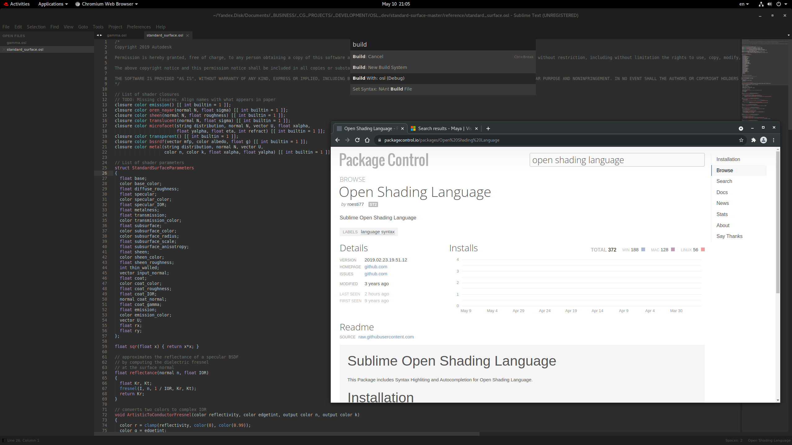 Integration Autodesk Maya with external editors for working with data and scripting