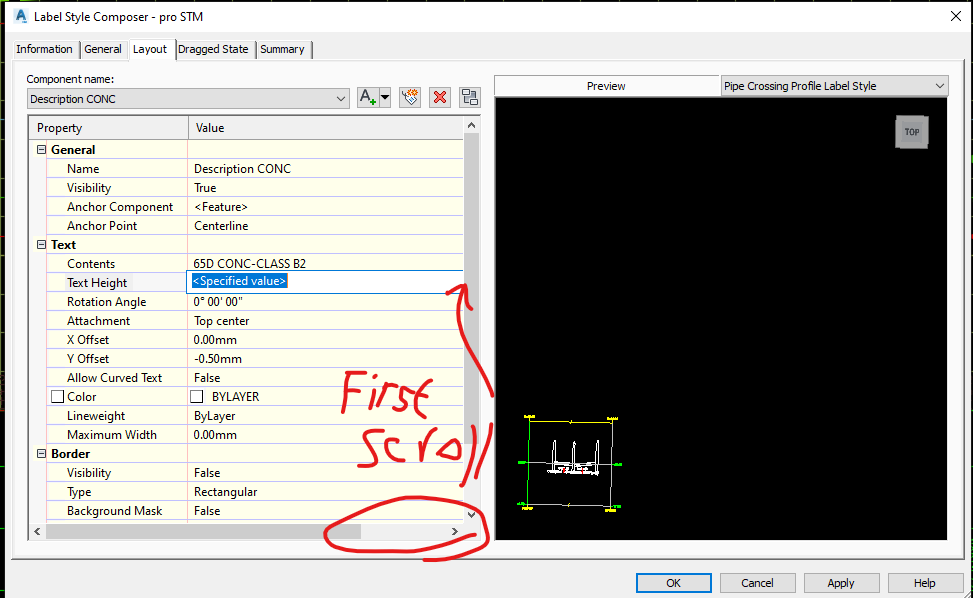 Solved: Use expression to set text height (pipe in profile) - Autodesk ...