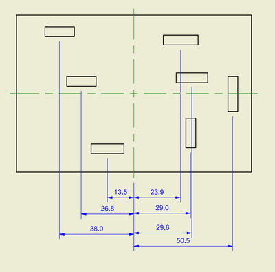Solved: Drawing - Ordinate dimension from centre line to centre of ...