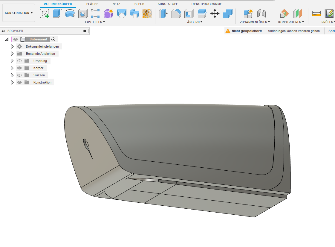Fusion 360 stl Datei bearbeiten - ich finde den o.g. Befehl Netz zu ...