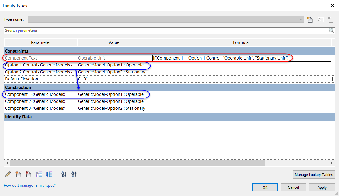 Constrain Text Values with Family Type Parameters in Revit