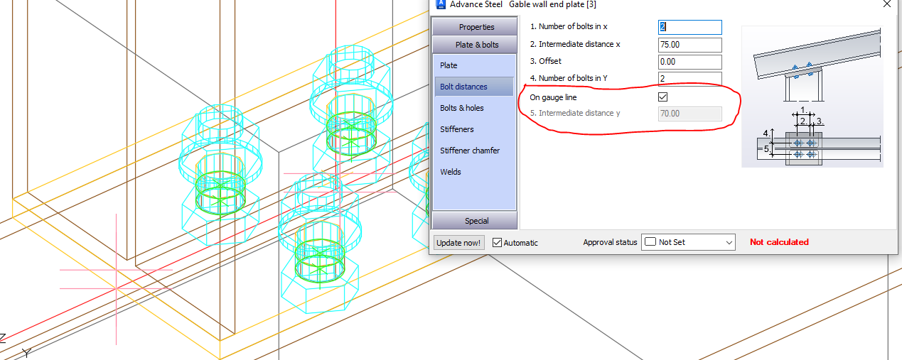 "Bolts on Guage Line" option greyed out, why? - Autodesk Community