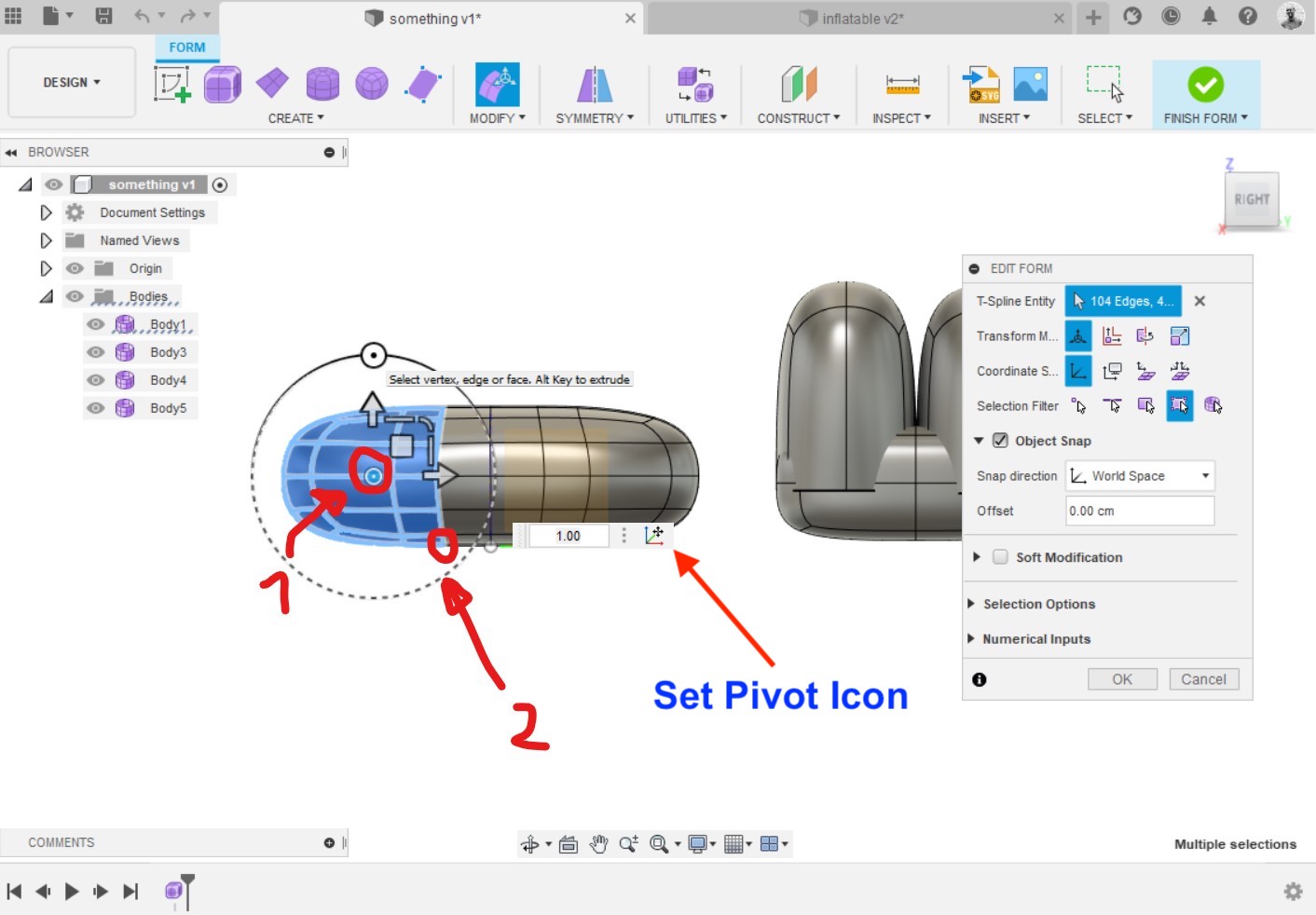 Solved: Change pivot point when rotating part of a form in 'Edit form ...