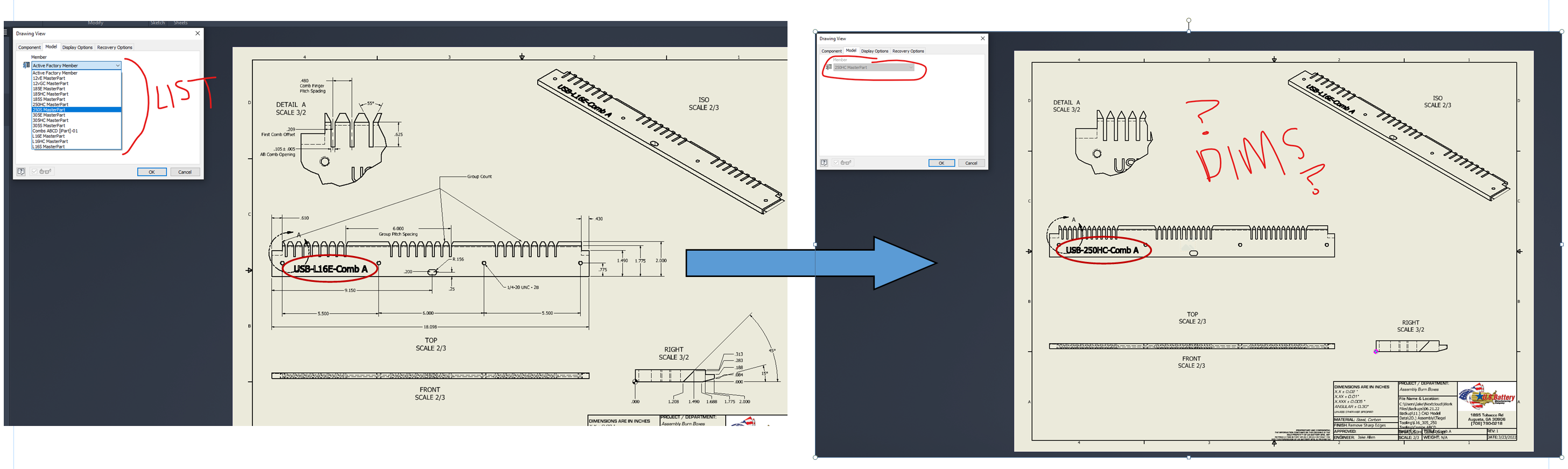 Solved: Need some help getting an iPart Multibody part over into a drawing, 1 sheet for each of ...
