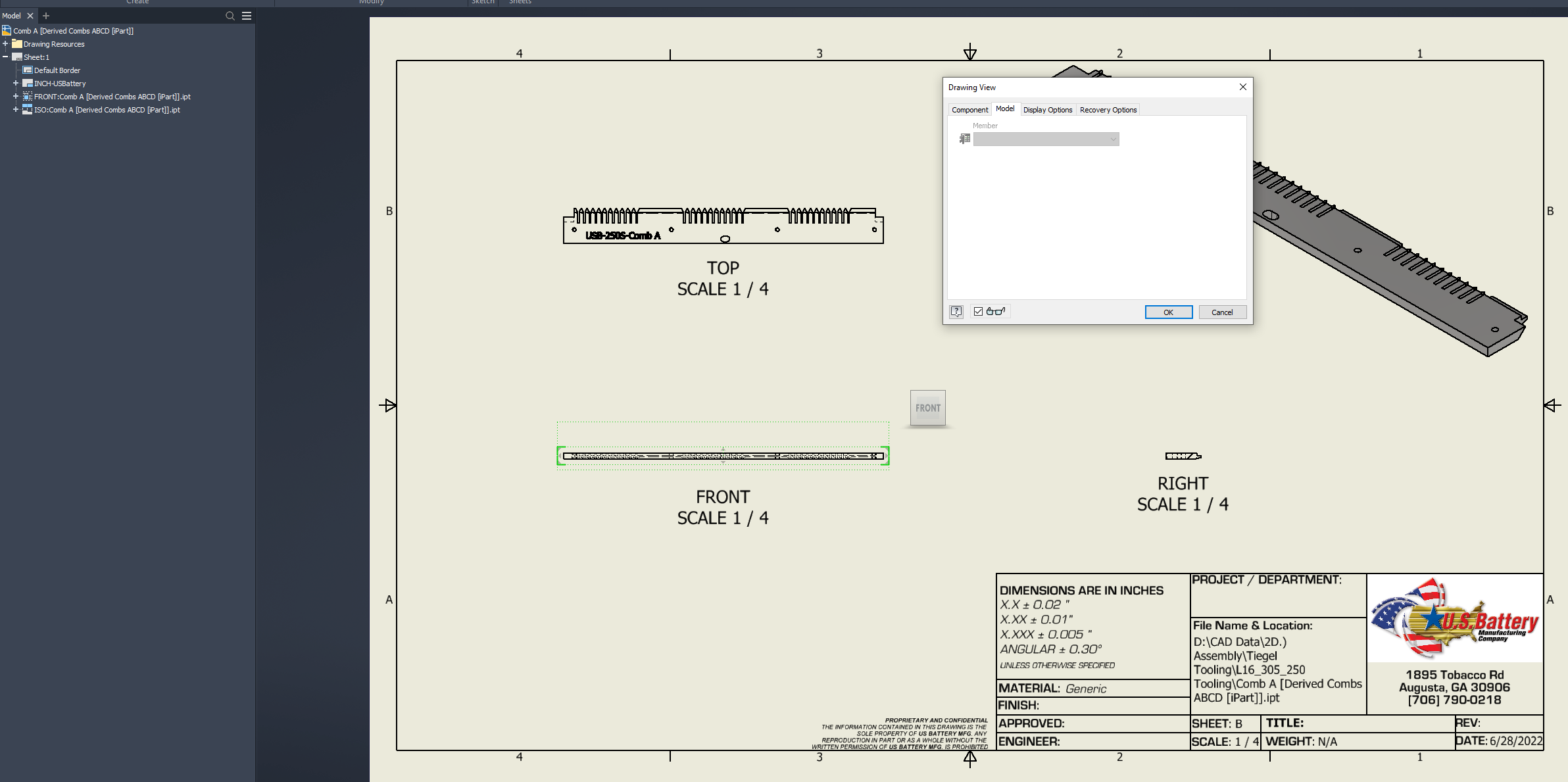 Solved: Need some help getting an iPart Multibody part over into a drawing, 1 sheet for each of ...