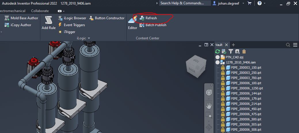 Content center part change does not come through - Autodesk Community