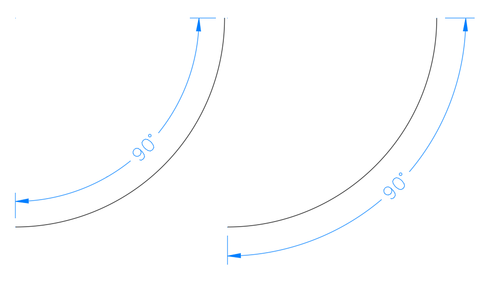 Solved: How to create an internal angular dimension without such long ...