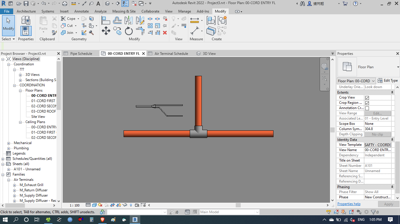 Need help with connecting copper pipes with Refnet family instead of ...