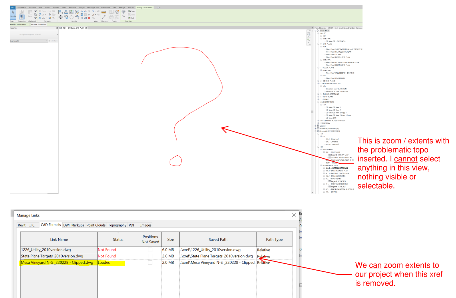 Trouble linking cad topo file - Autodesk Community