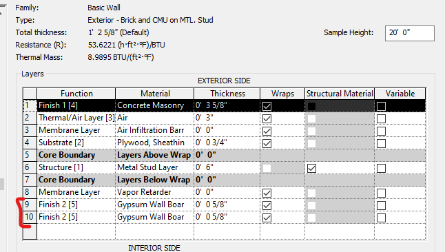 Solved: Material Takeoff Schedule to show Basic Wall Assembly ...