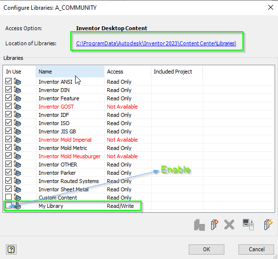 sharing custom Inventor content center models between remote pc's ...