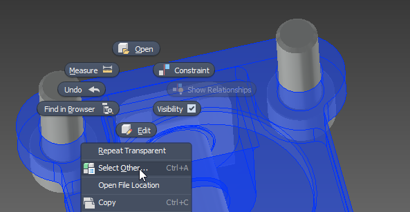 Solved: Can we select through transparent parts - Autodesk Community