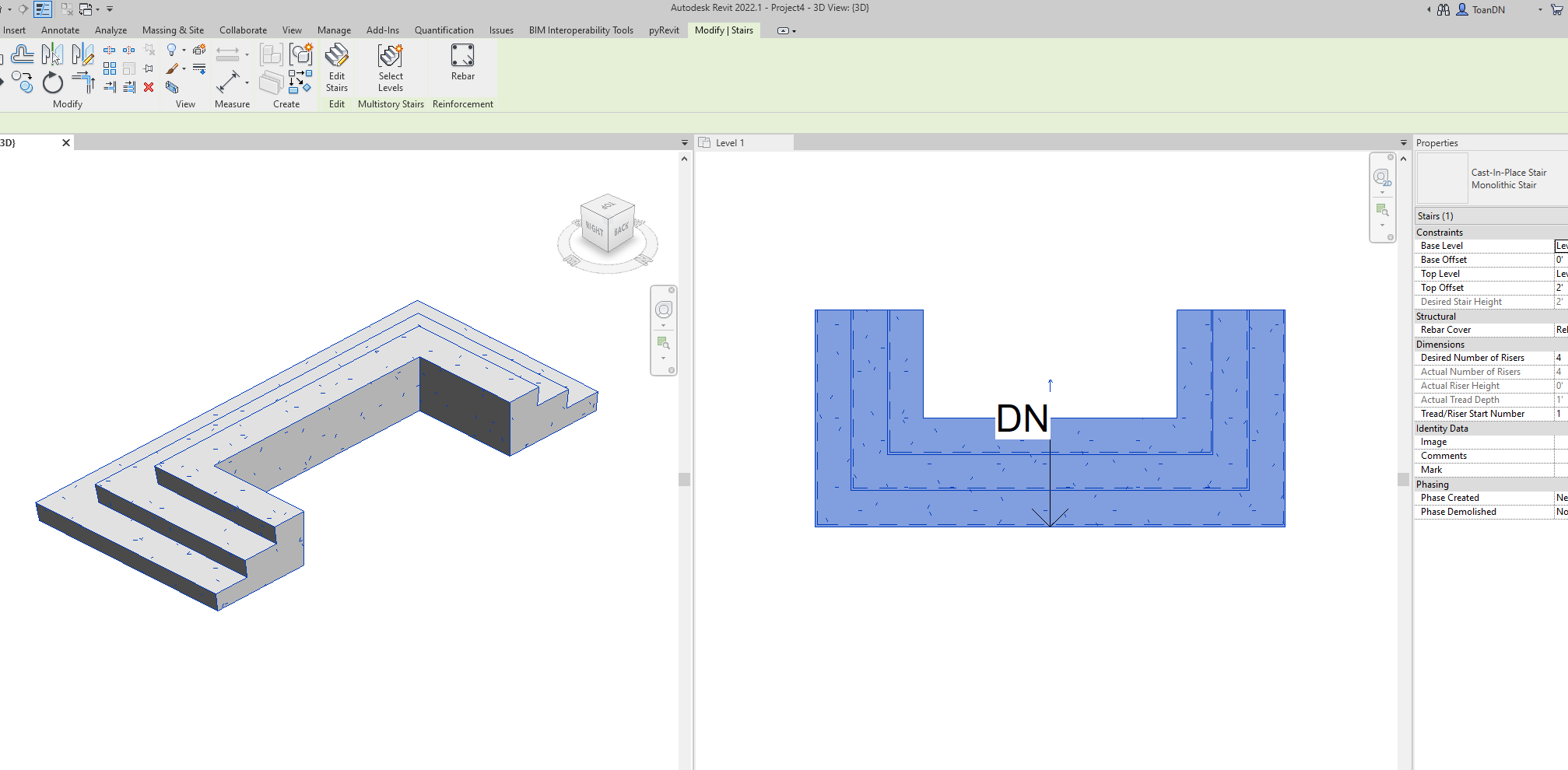 Monolithic Stair not visible in 3D View, visible in Plan, not hidden ...