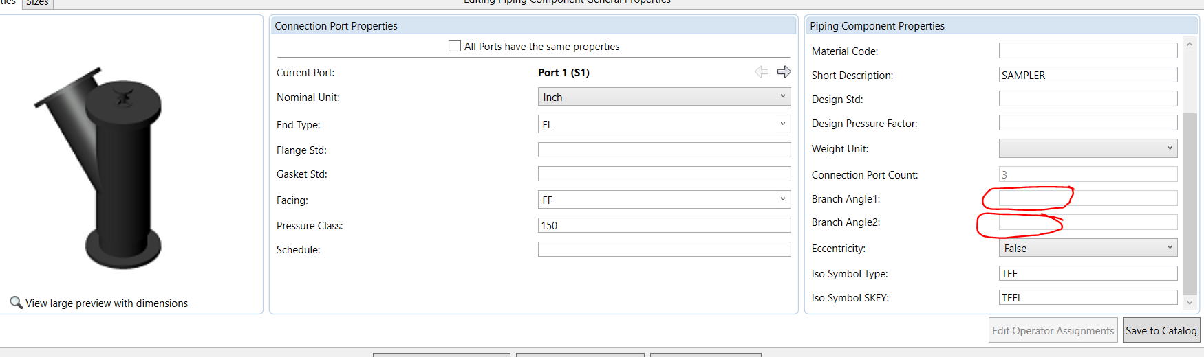 Change Branch Angle in a TEE in a catalogue - Autodesk Community
