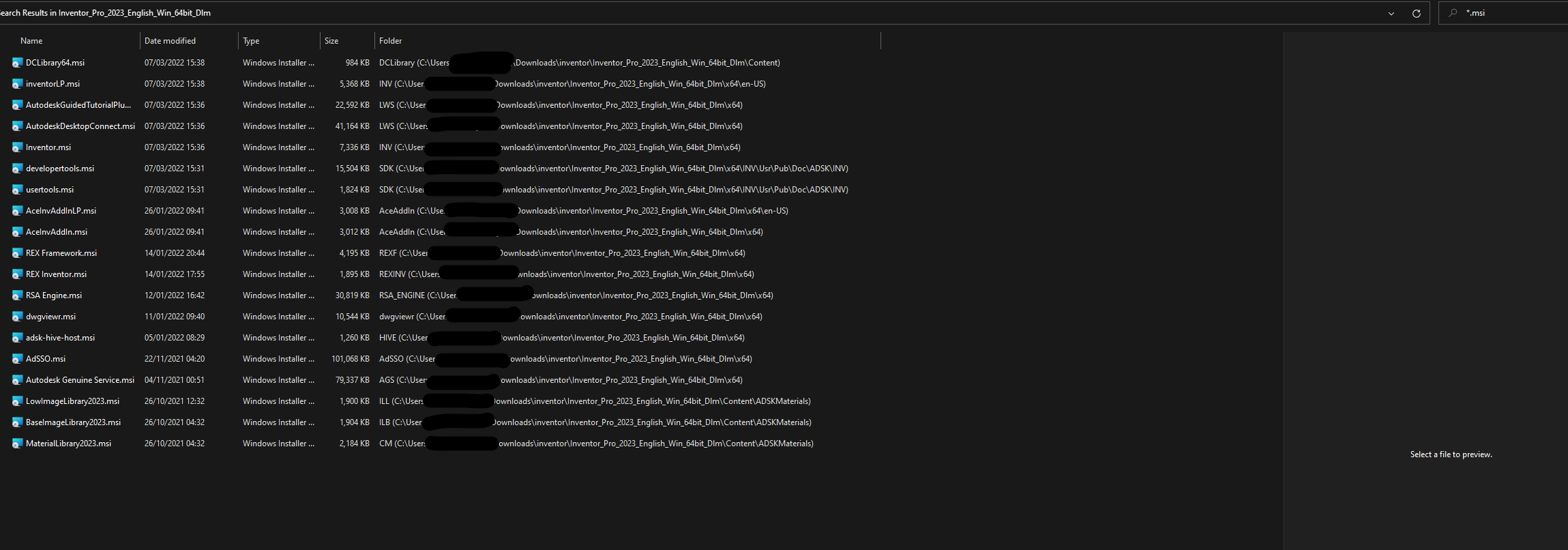 Inventor Professional 2022.1 update can't find the file "Inventor.msi" - Autodesk Community