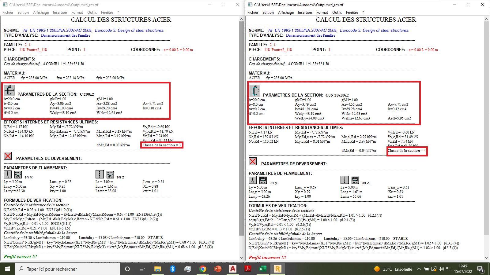 RSA : CLASSE DE SECTION ACIER - Autodesk Community