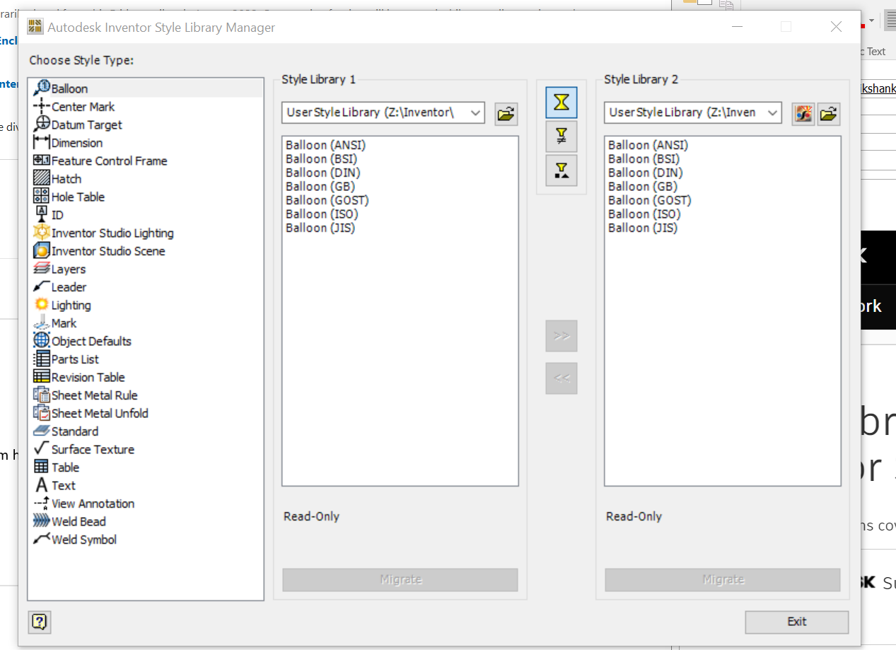 inventor 2023 style library manager issues? - Autodesk Community