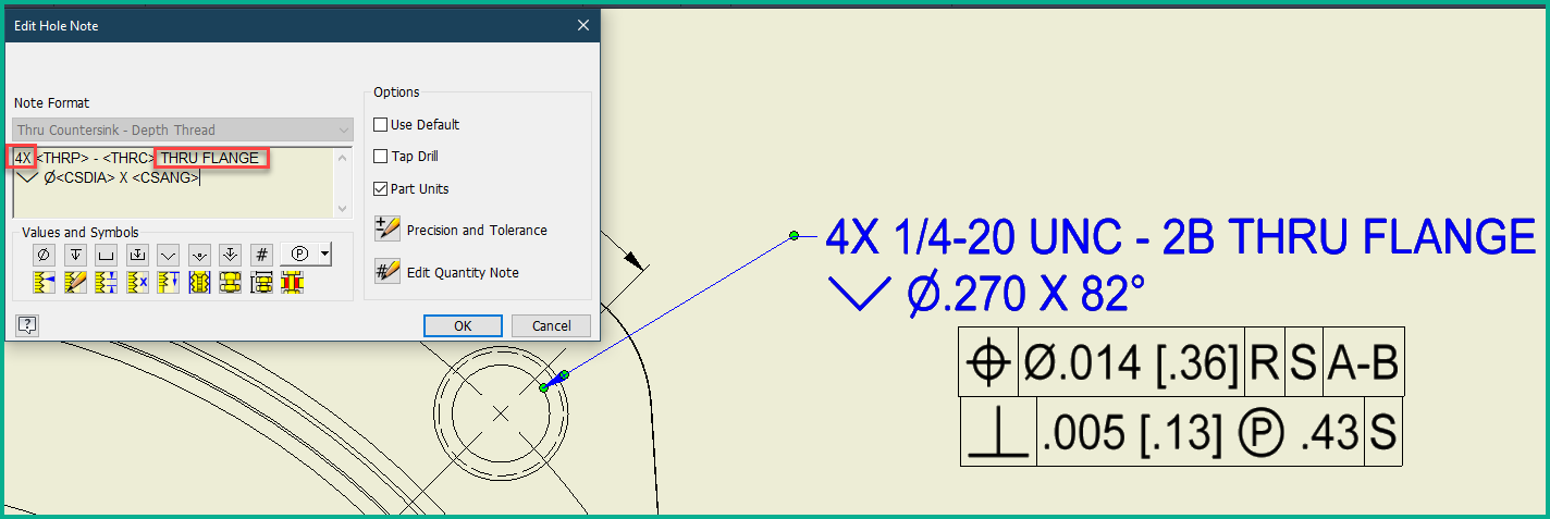 Edit hole note formatting in drawing - Autodesk Community