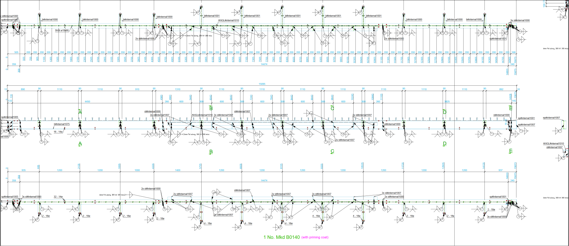 Solved: large amount of equal distance dimensions and weld symbols make ...