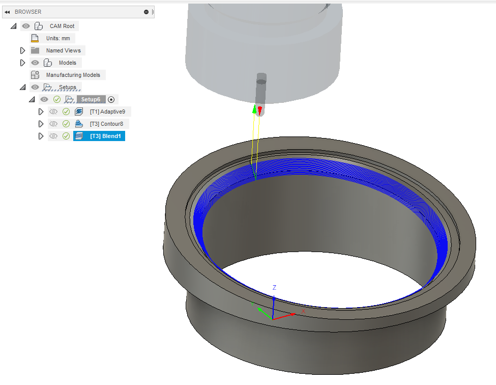 Solved: Weird toolpaths for round chamfer - Autodesk Community