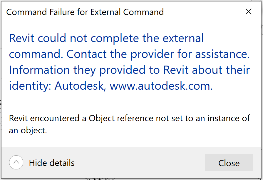 Revit 2023 Command failure - Autodesk Community