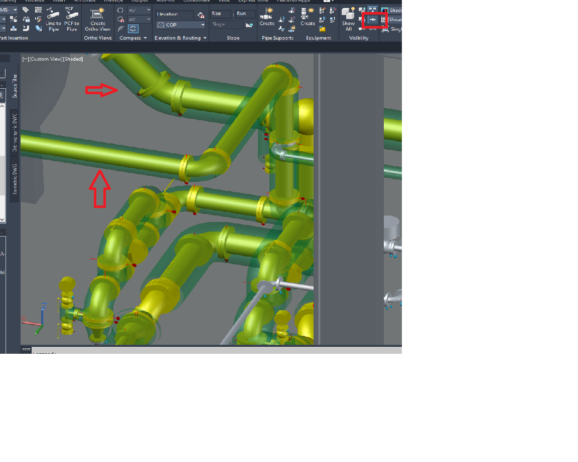 Insulation of line not visible though Insulation symbol is ON ...