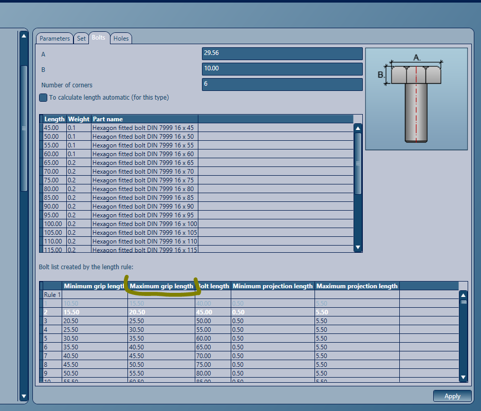 Solved: Bolt grip length manual adjustment - Autodesk Community