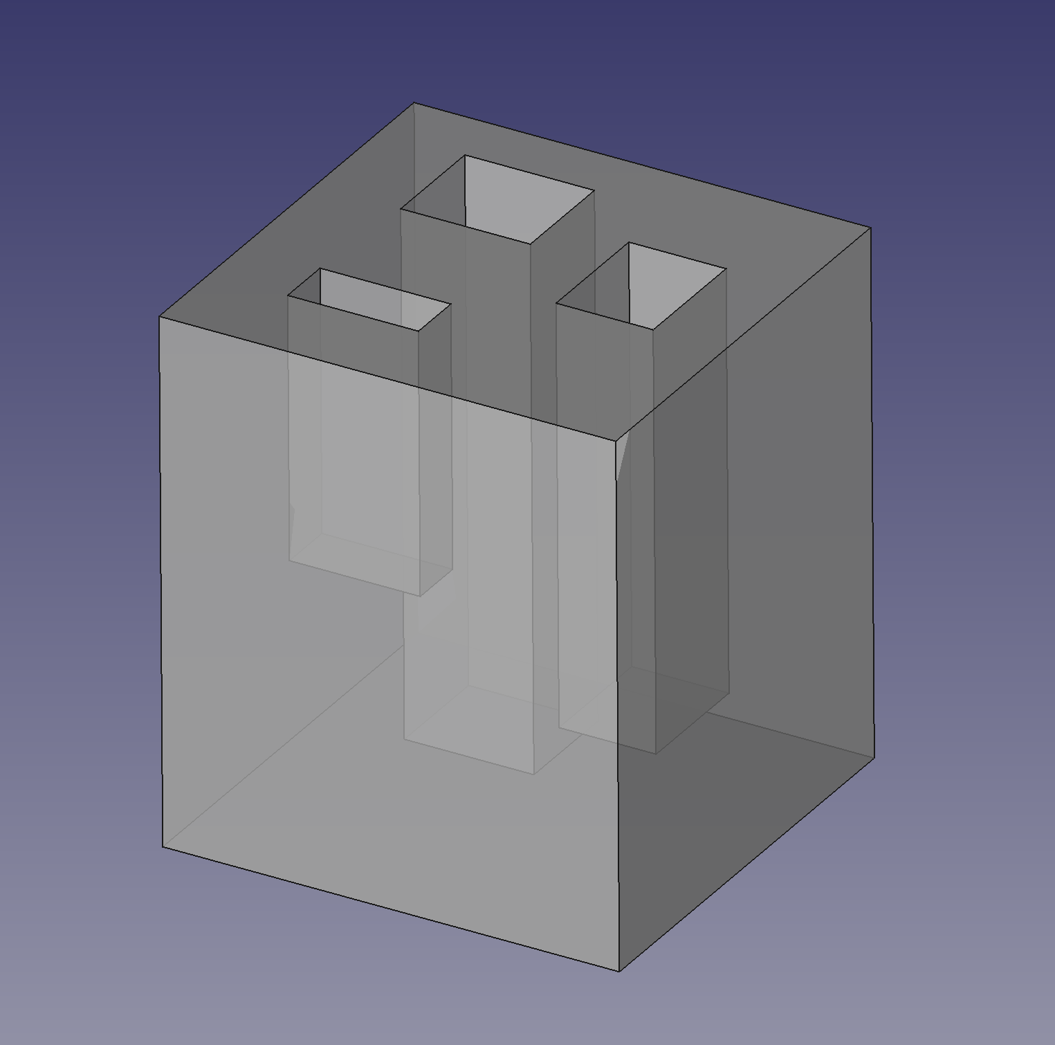 Hidden edges displayed as fully solid and black on parts with