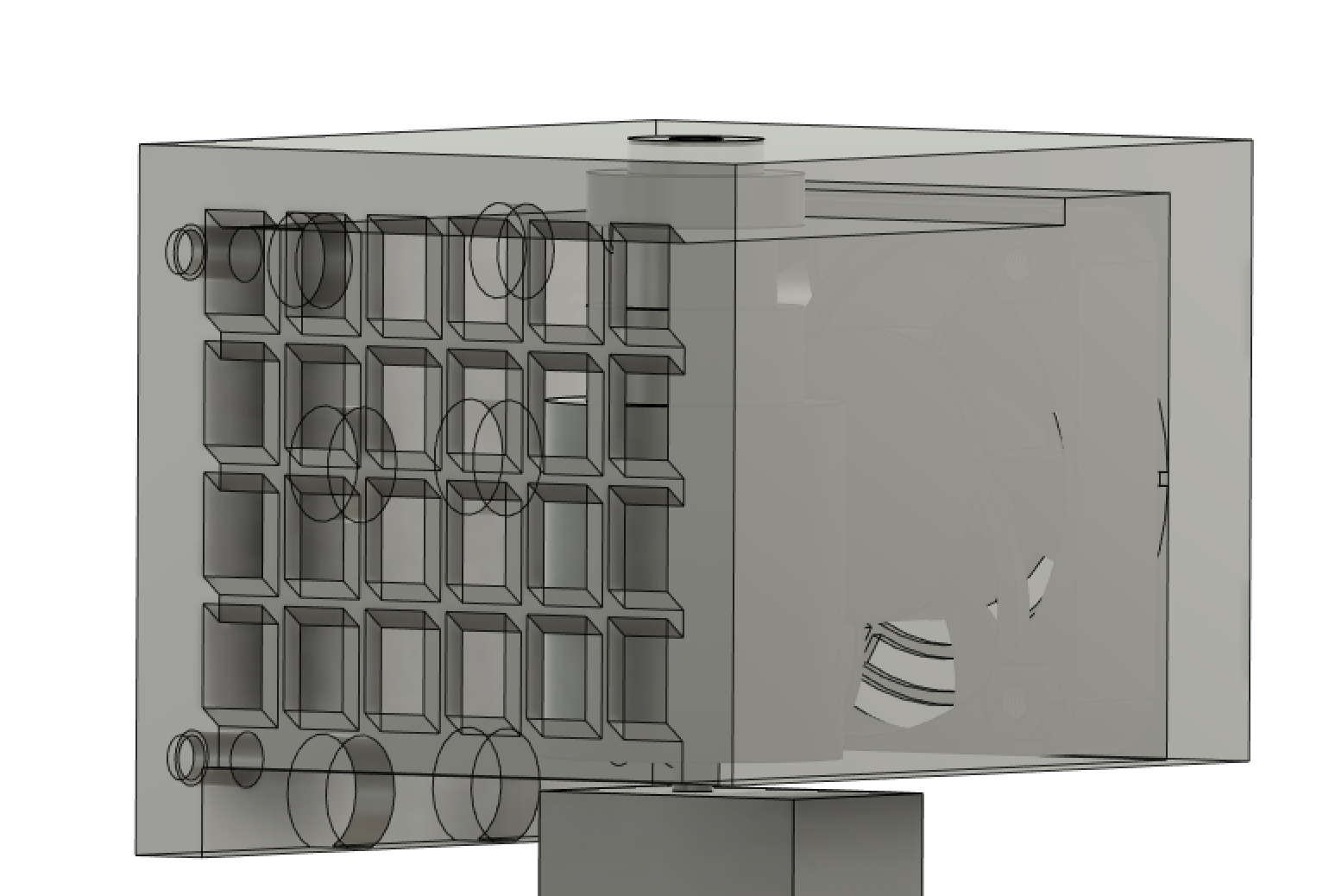 Hidden edges displayed as fully solid and black on parts with