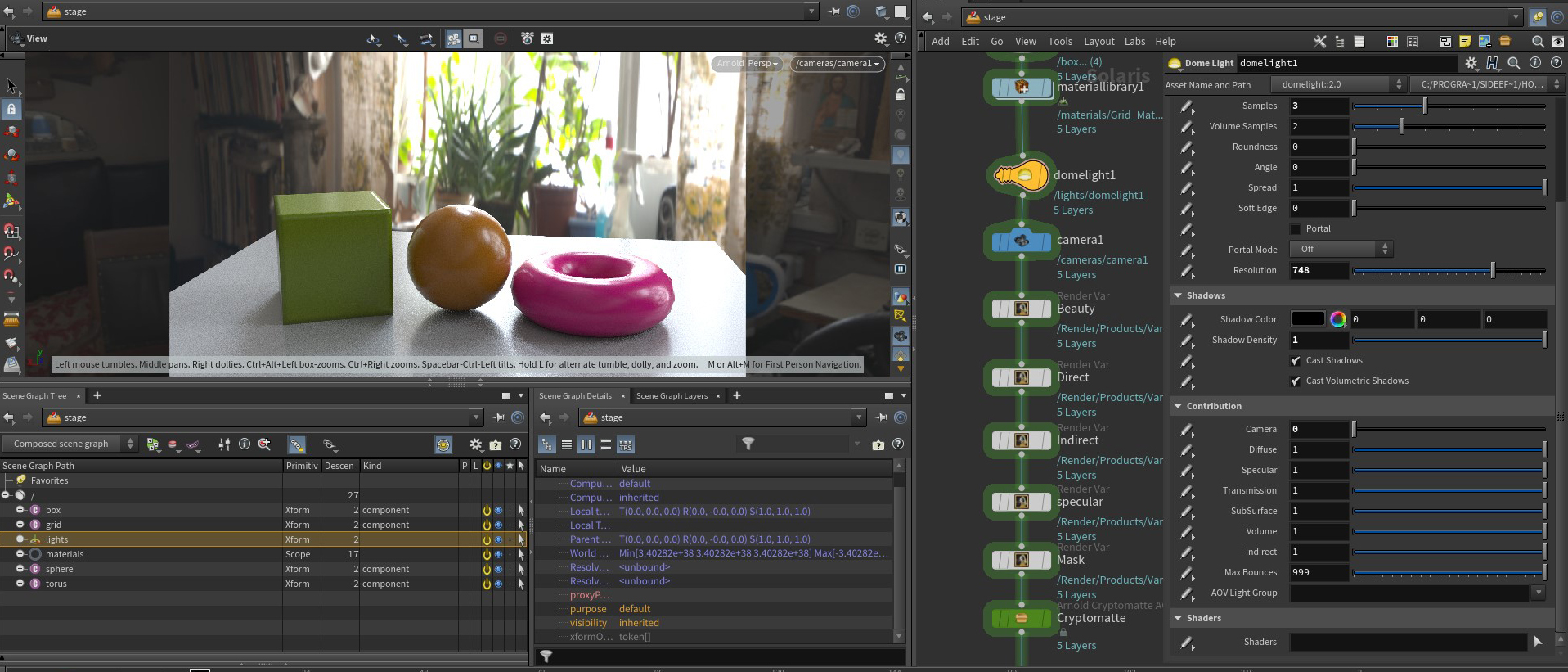 HtoA Solaris Domelight/ Arnold /Contribution: Camera has no effect - Autodesk Community