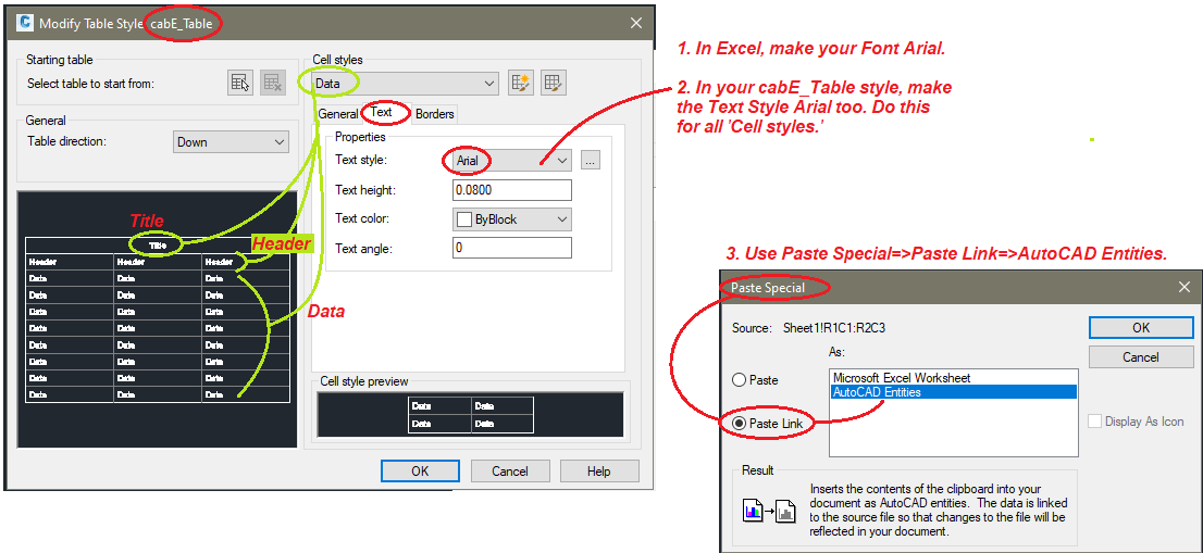 Datalink to Excel doesn't keep the ACAD Font Style - Autodesk Community