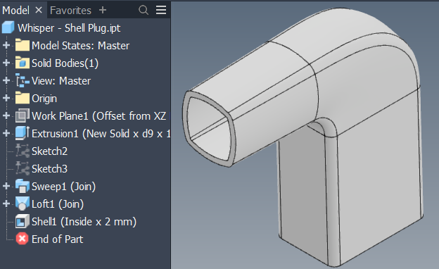 Solved: Shell Creation Failure on a Loft with Tangent Faces Merged - Autodesk Community