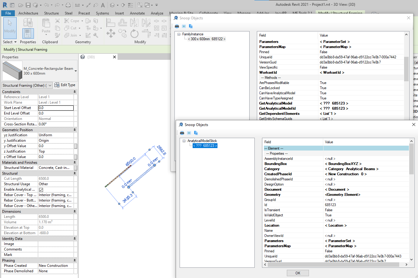 Solved: Can I get to the analytical element of a beam (structural framing) by referring to the ...