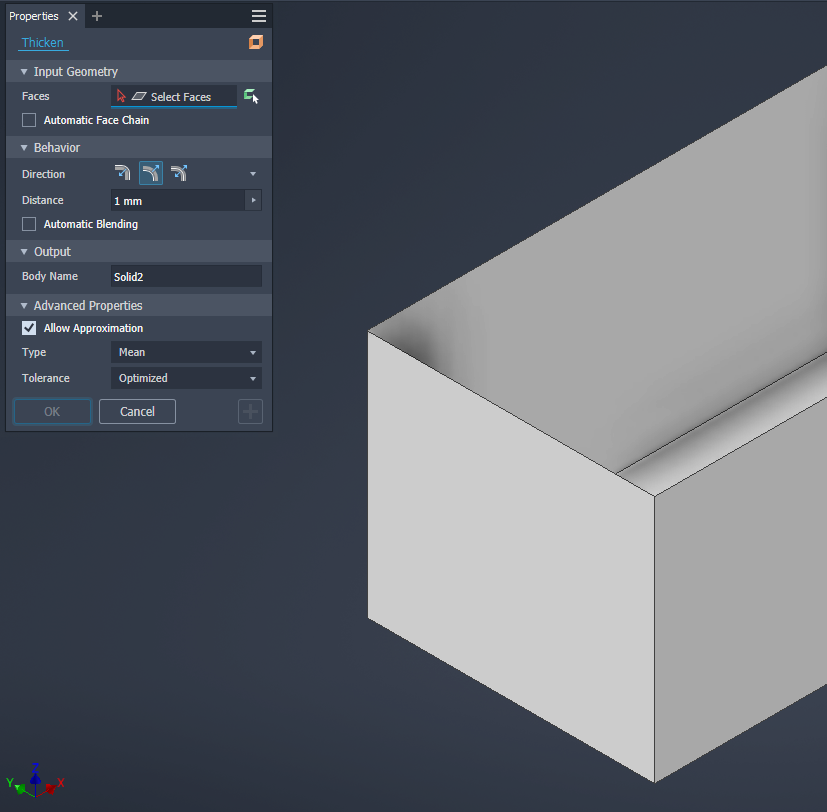 Solved Cant Select Individual Faces For Thicken Command On Surface Autodesk Community