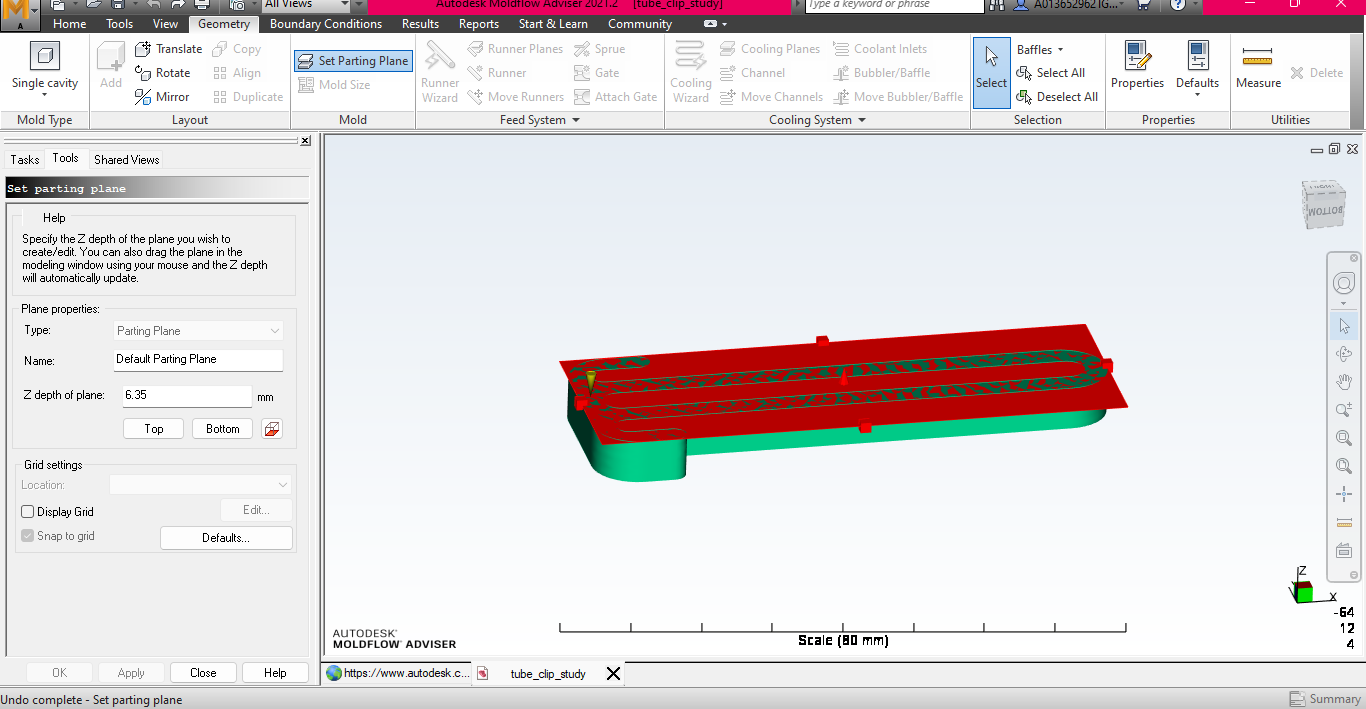 How do I fix the display of set parting plane? - Autodesk Community