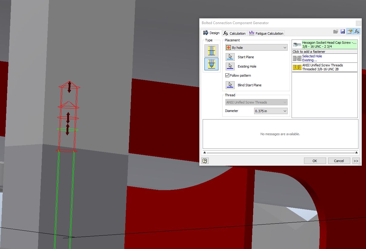 Tapped holes go both ways with bolted connection - Autodesk Community