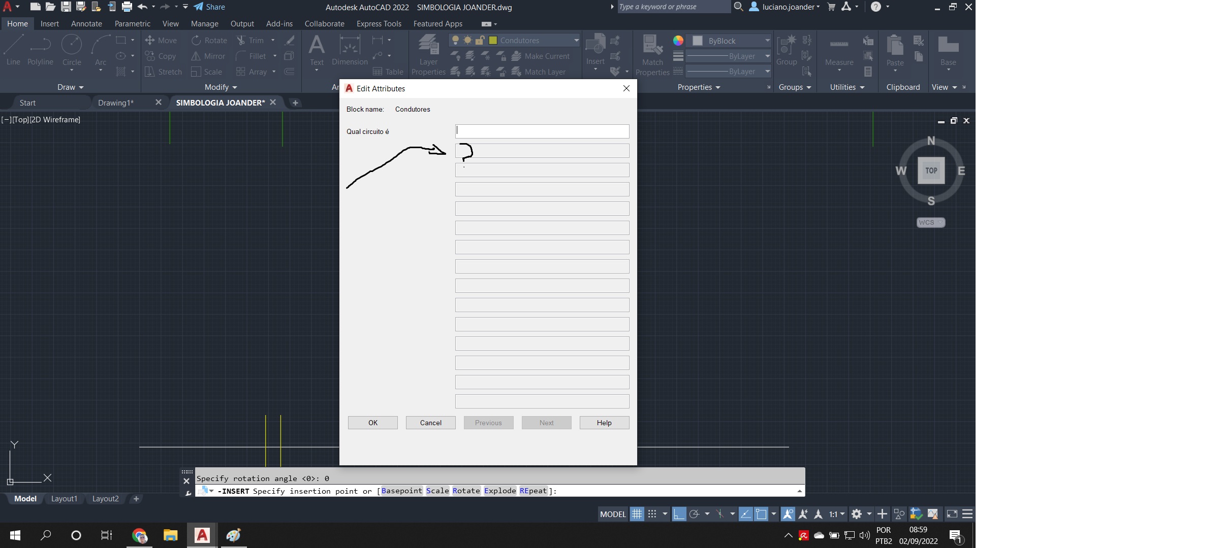 Solucionado: Ao inserir um bloco com atributo o prompt não aparece. - Autodesk Community