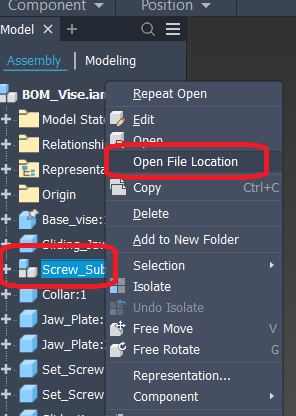 Solved: Locating a part in file browser using the model tree - Autodesk Community