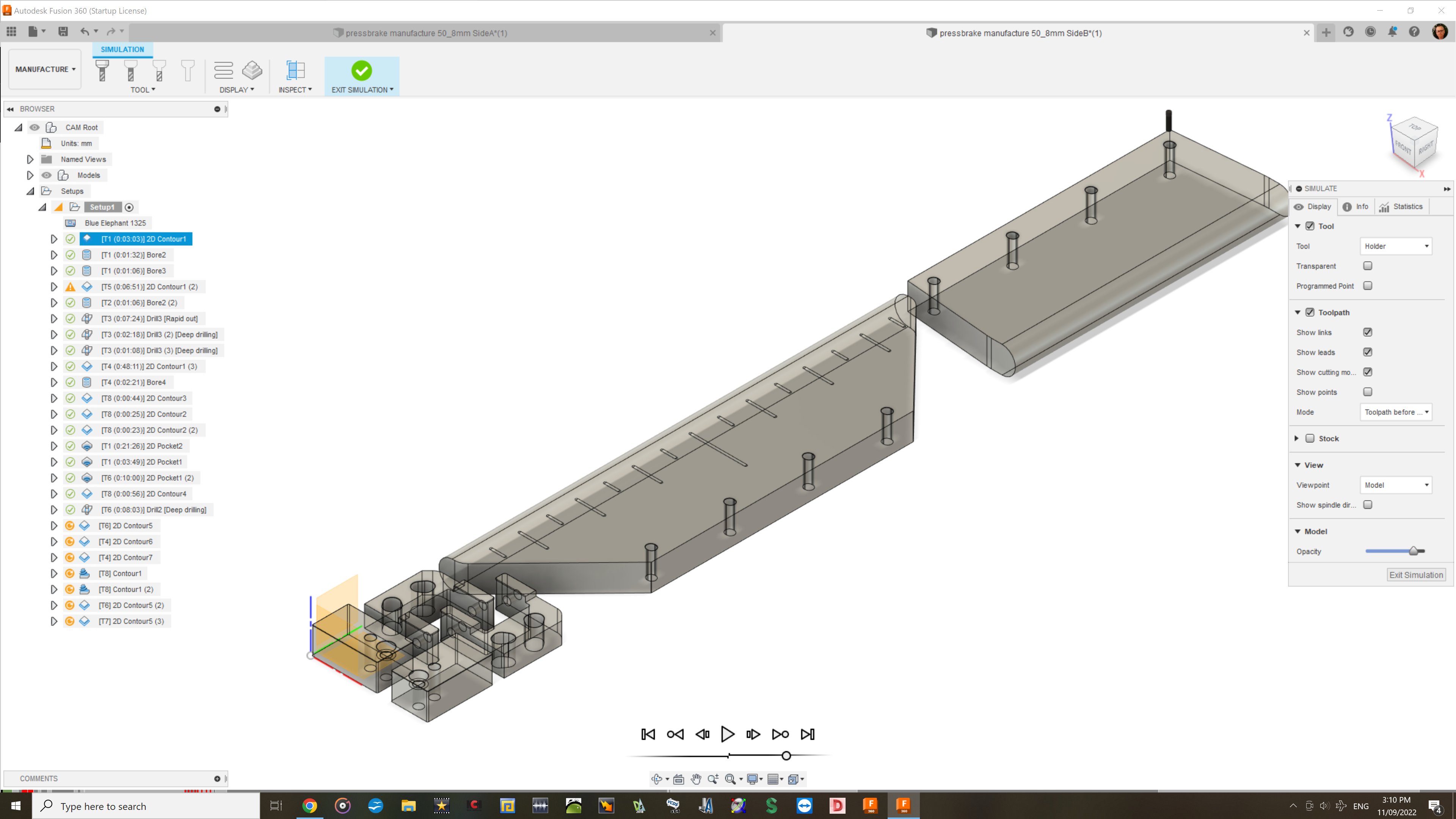 Toolpath simulation status bar thin and thus dysfunctional - Autodesk Community