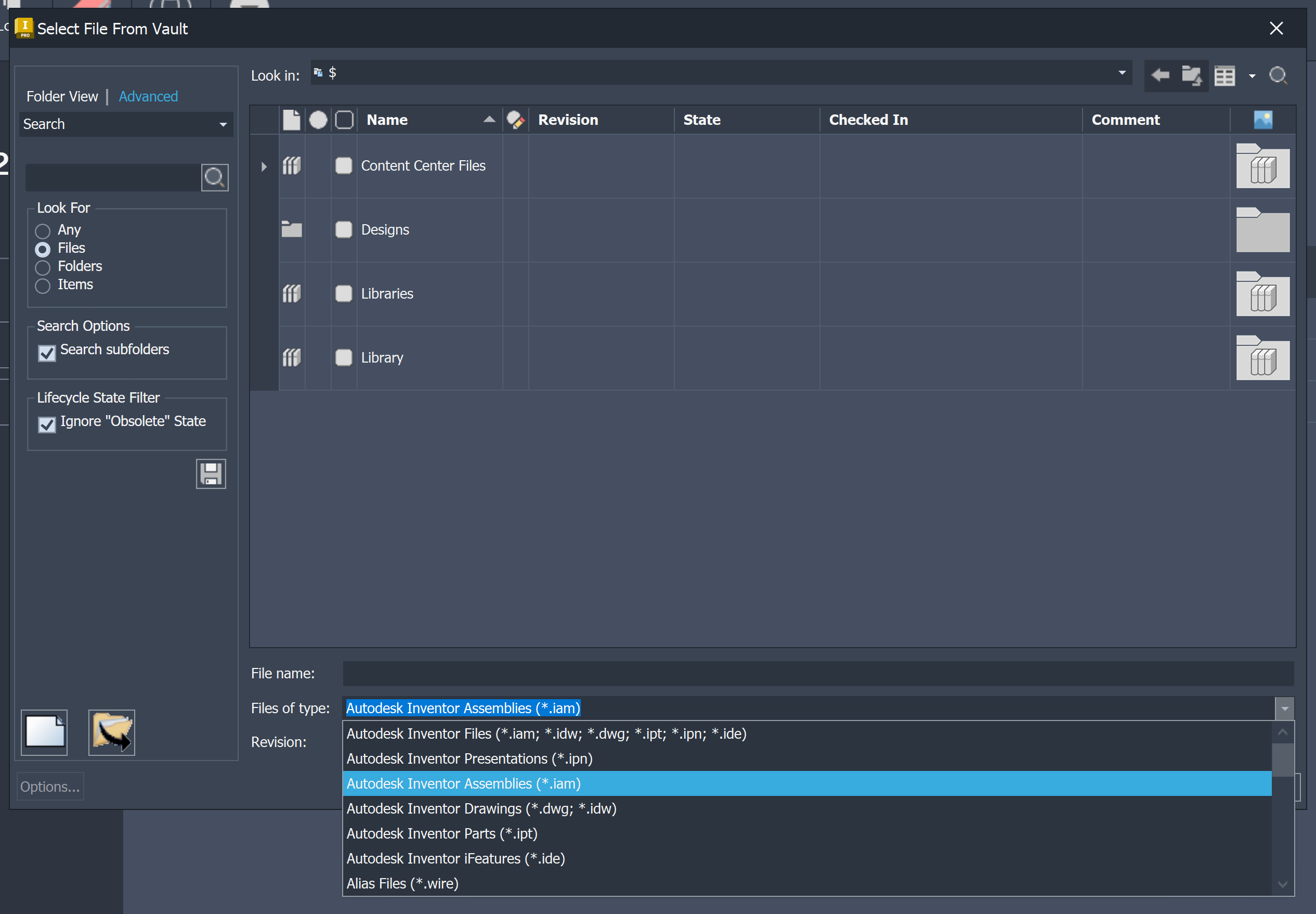 File Type drop-down to allow direct selection - Autodesk Community