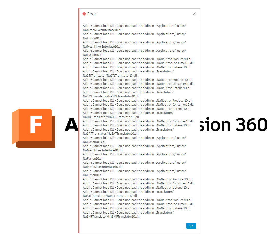 F360 3rd Party App loading errors - Autodesk Community