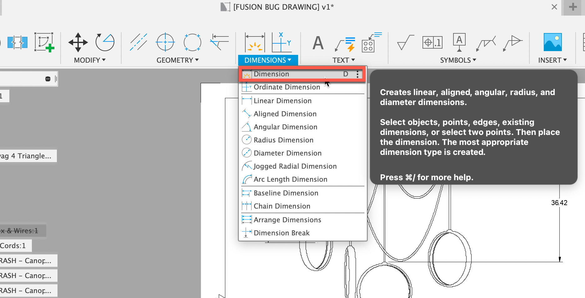 Drawing Dimension Missing Line Autodesk Community