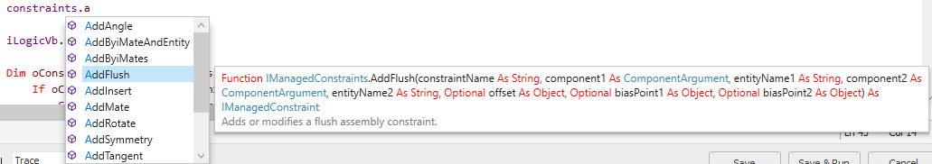 Solved: understanding the API and implement it in ilogic - Autodesk Community