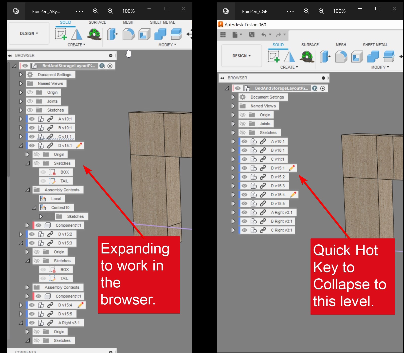 How can one quickly collapse browser? - Autodesk Community