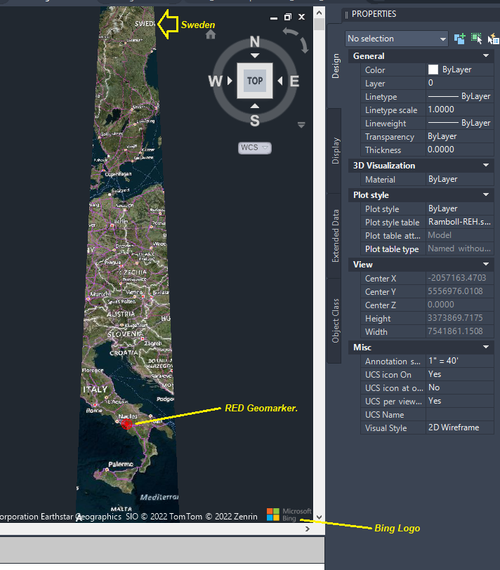 Wrong coordinates but correct placement in Bing Map-background ...