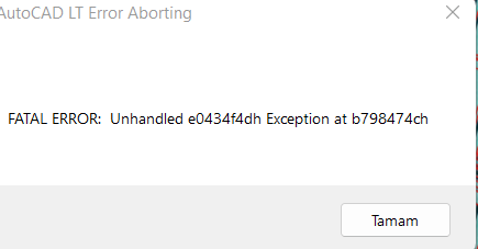 Çözüldü: Autocad 2011 unhandled e0434f4dh exception at b798474ch hatası ...