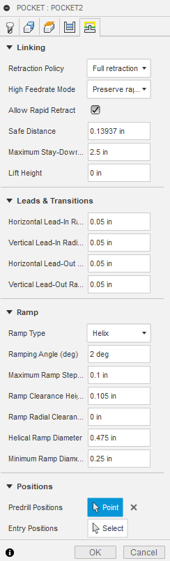 Pocket Ramp Helix only first pocket - Autodesk Community