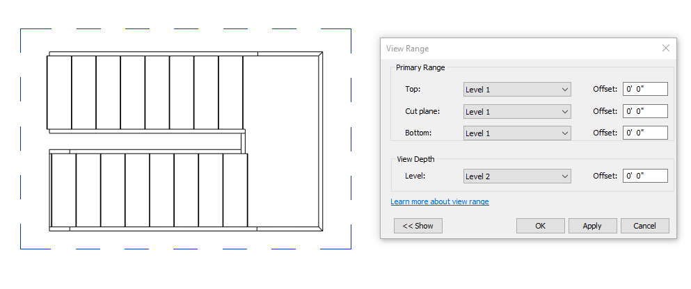 Solved: How to set stairs line in RCP View (Up View Direction) Plan ...
